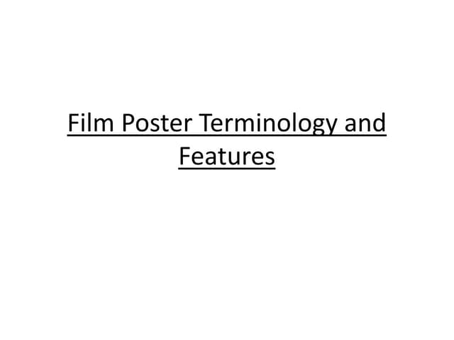 Film poster codes and conventions | PPTX