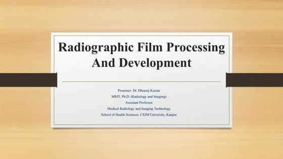 Film processing | PPT