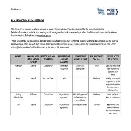 Film production risk_assessment Mark Grayson | DOCX