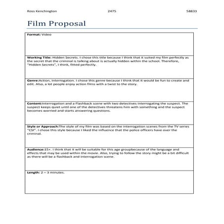 Film proposal | PDF