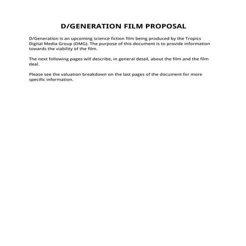 Film Proposal | PDF