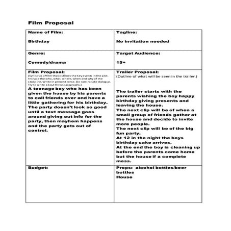 film proposal EF | PDF