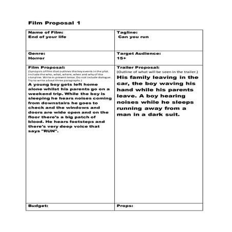 Film proposal | DOCX