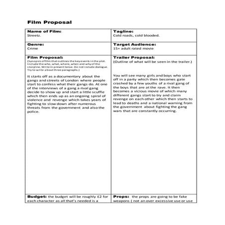 Film proposal (3) | DOCX