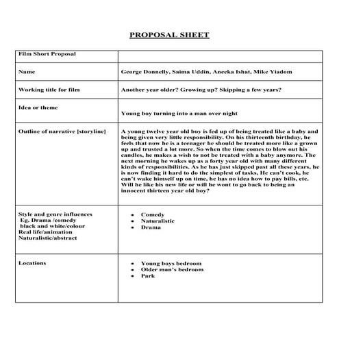 Film proposal | DOCX