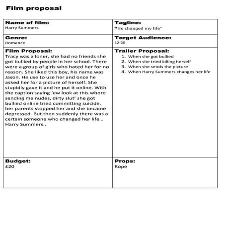 Film proposal harry summers-ASM(: | PDF