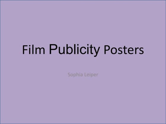 Conventional film poster traits | PPT