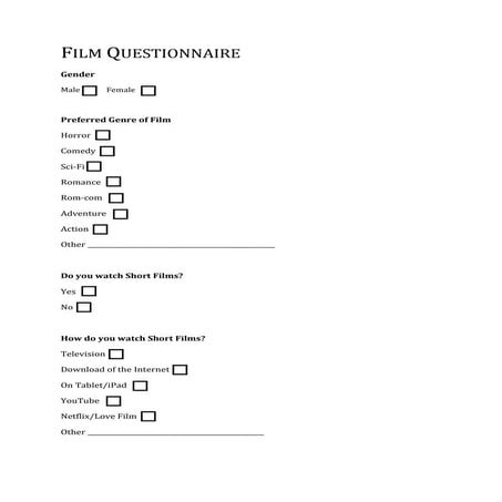 Film questionnaire | DOCX