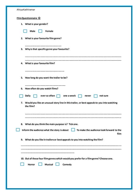 Audience feedback questionnaire | PDF