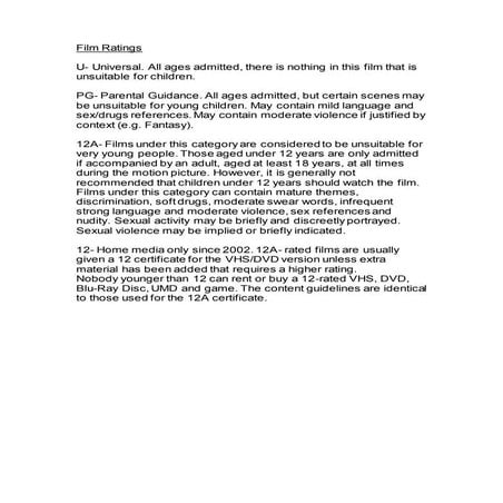 Film ratings | PDF