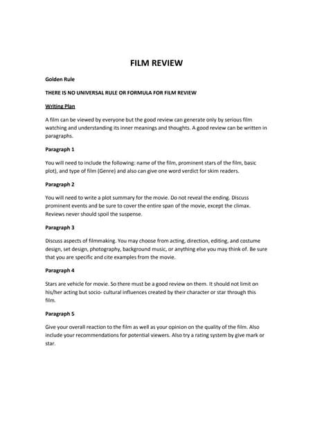 Writing a film review | PPT