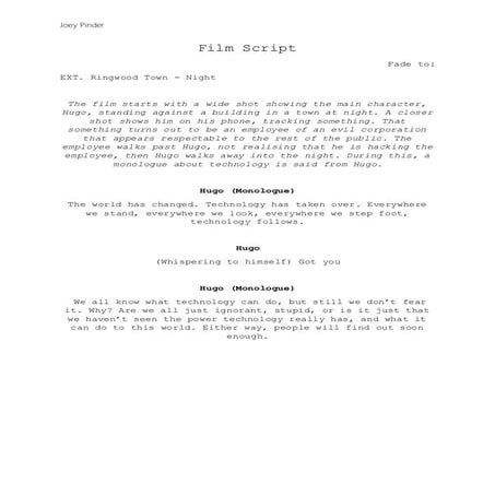 Neo Noir Animatic Storyboard | PPTX