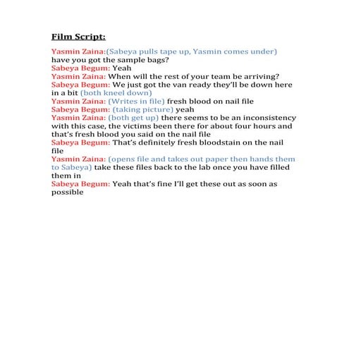 Film script nadia | DOCX