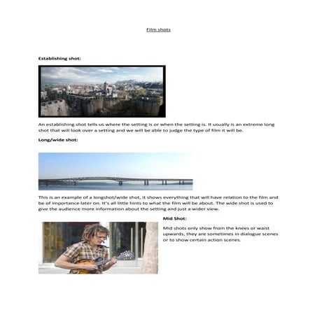 GCSE Film - Basic camera shots | PPTX