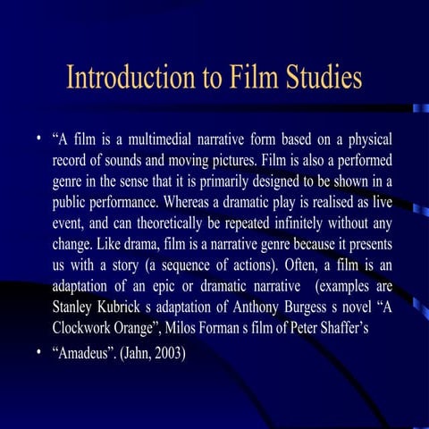 Film studies 2009 | PPT