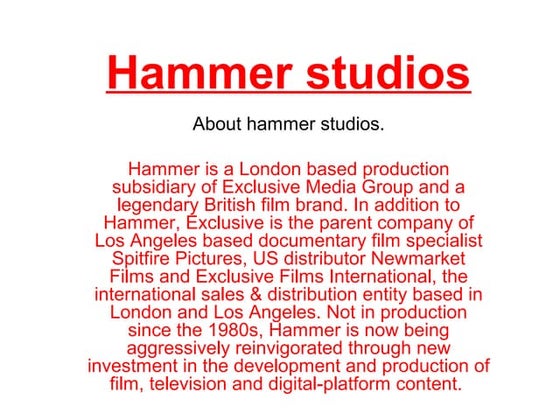 Hammer horror | PPT