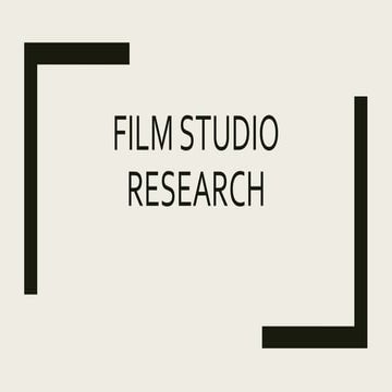 Film studio research | PPTX
