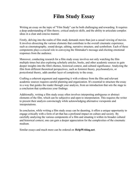 Film Analysis Essay. New Mexico State University | PDF