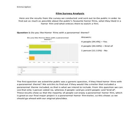 Film survey analysis | DOCX