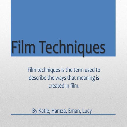 Film techniques | PPT
