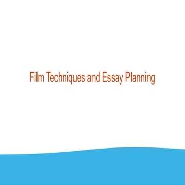 Film Techniques . | PPTX