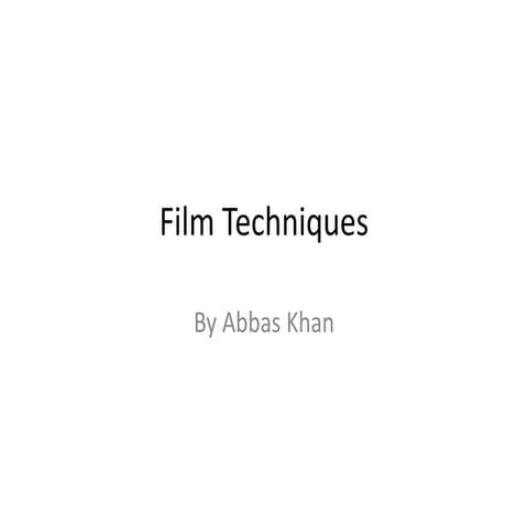 Film techniques | PPT