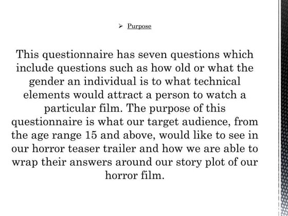 Film teaser trailer questionnaire | PDF