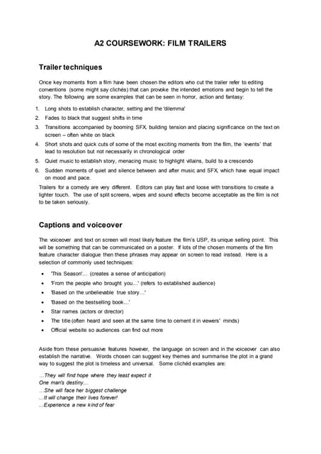 Film trailers introduction | DOCX