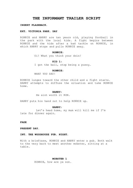 Film trailer script | PDF