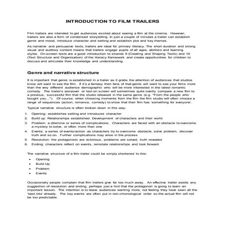 Film trailers introduction | DOCX