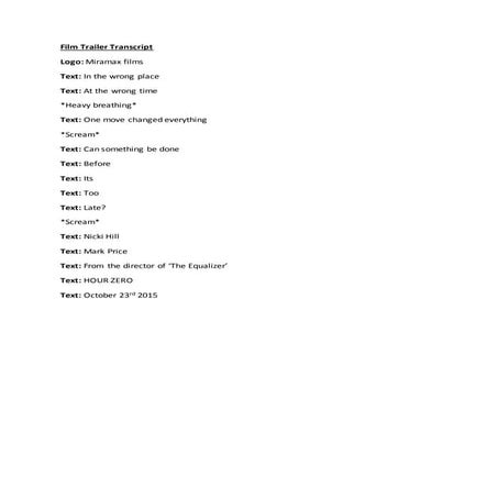 Film Trailer Transcript | PDF
