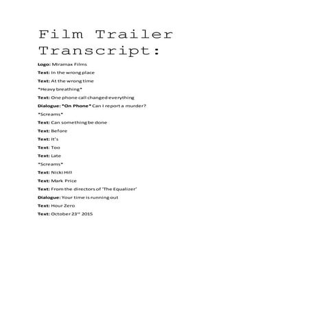 Final Trailer Transcript | PDF