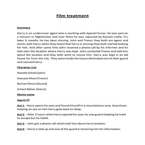 Film treatment A2 | PDF