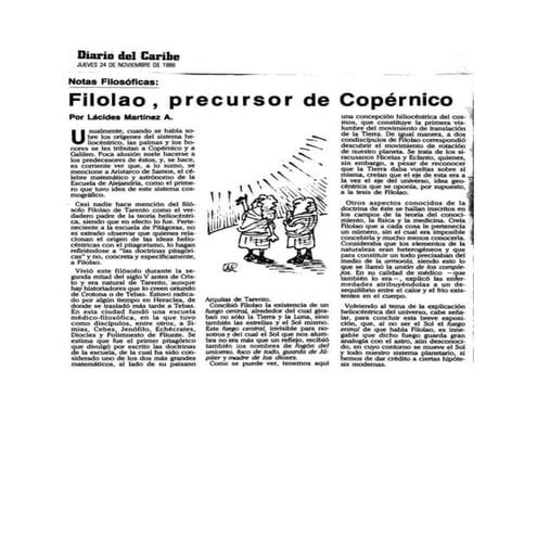 Filolao, precursor de copérnico | DOCX