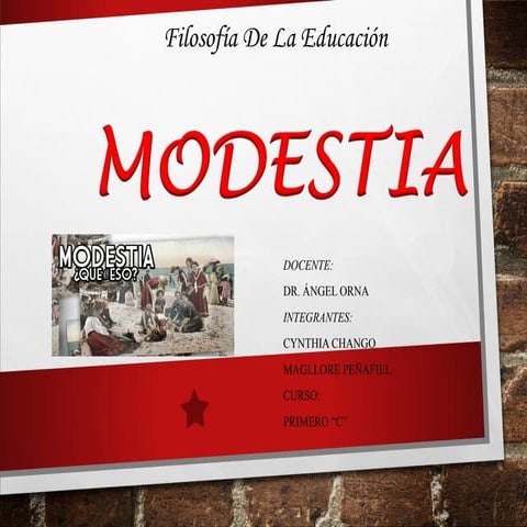 La modestia ( idealismo y Materialismo) | PPTX