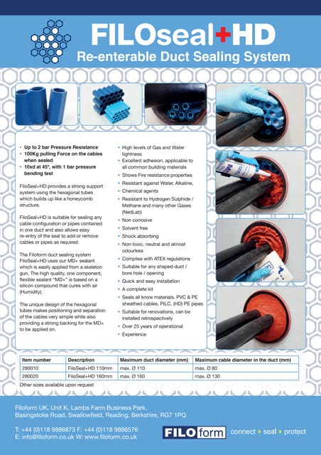 FiloSeal+ Telstra Approved Duct Sealing System | PDF