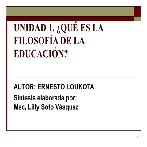 Filosofia De La Educacion | PPT