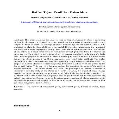 Filsafat pendidikan (Hakikat Tujuan Pendidikan Dalam Islam).docx