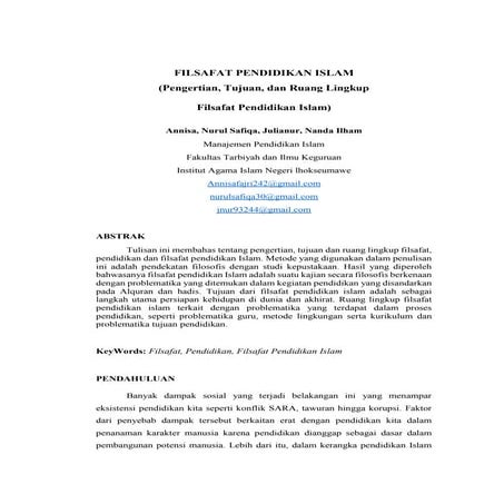 FILSAFAT PENDIDIKAN ISLAM | PDF