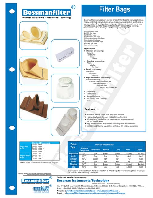 Bag filters g4 | PDF