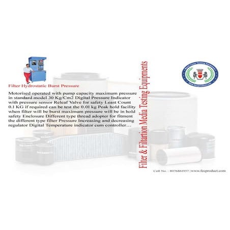 Filter Hydrostatic Burst Pressure | PDF