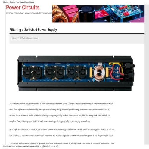 Filtering a switched power supply | PPT
