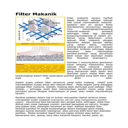 Filtrasi (Filter Mekanik) | RTF