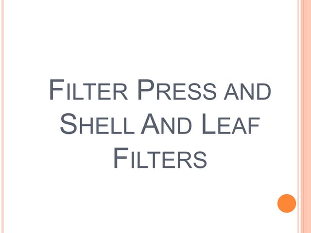 FILTRATION-Plate and frame filter press | PDF