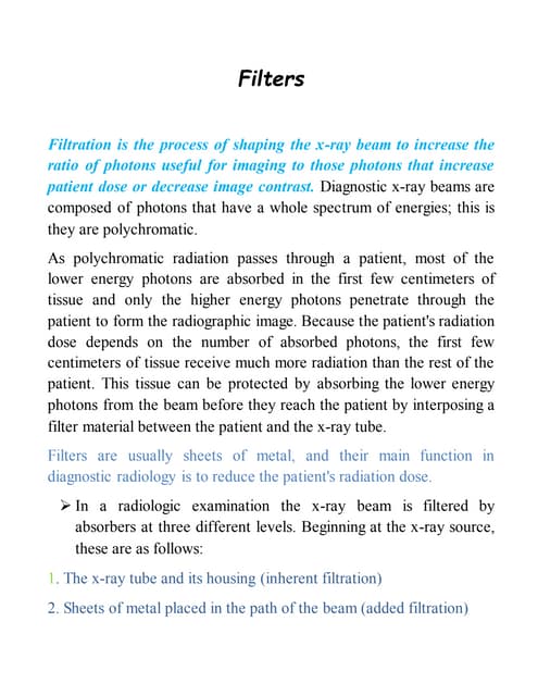 Collimation & filtration | PPTX | Physics | Science