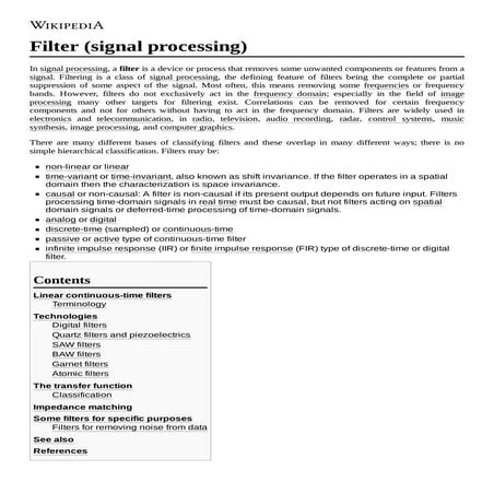 Filter (signal processing) | PDF
