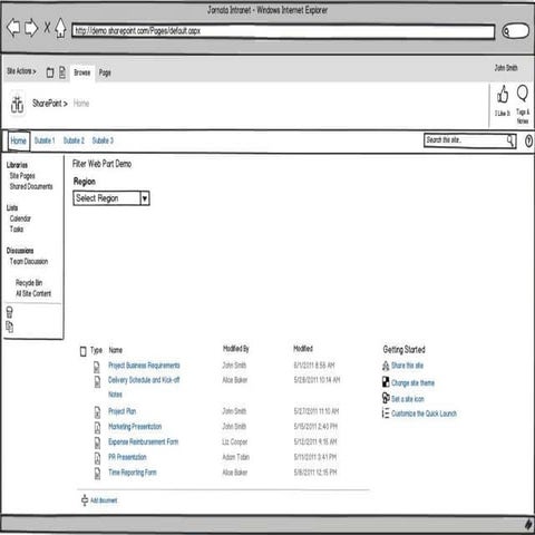 SharePoint 2010 Mockup Prototype | PPTX