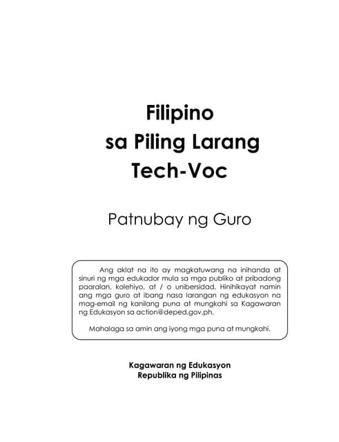 Aralin 2 Teknikal Bokasyunal na Sulatin | PPTX