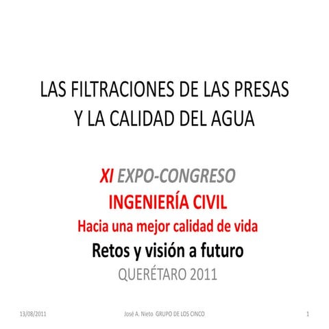 Filtraciones en presas | PPTX