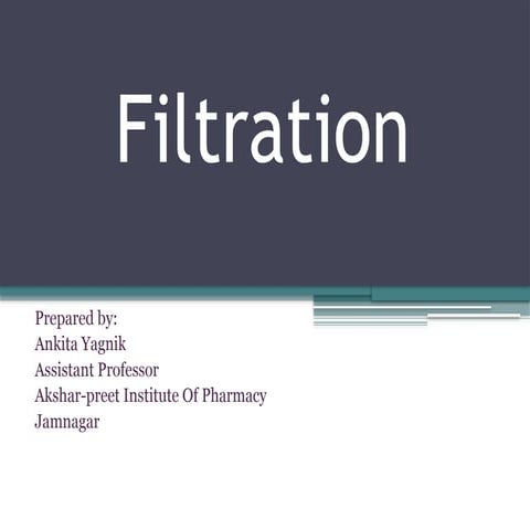 Pharmaceutical Engineering: Filtration | PDF